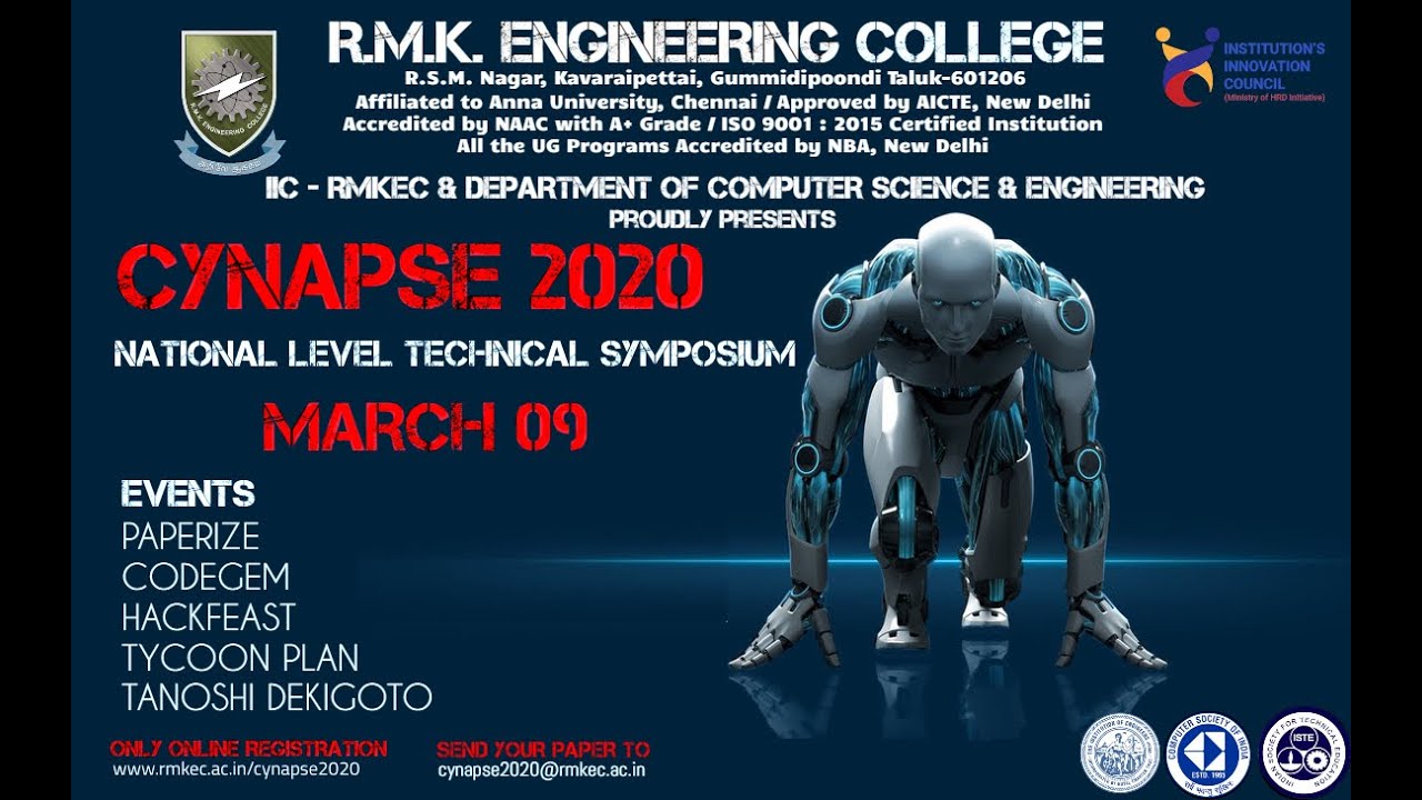 CYNAPSE 2020 - Symposium - CSE Department - R.M.K Engineering College ...