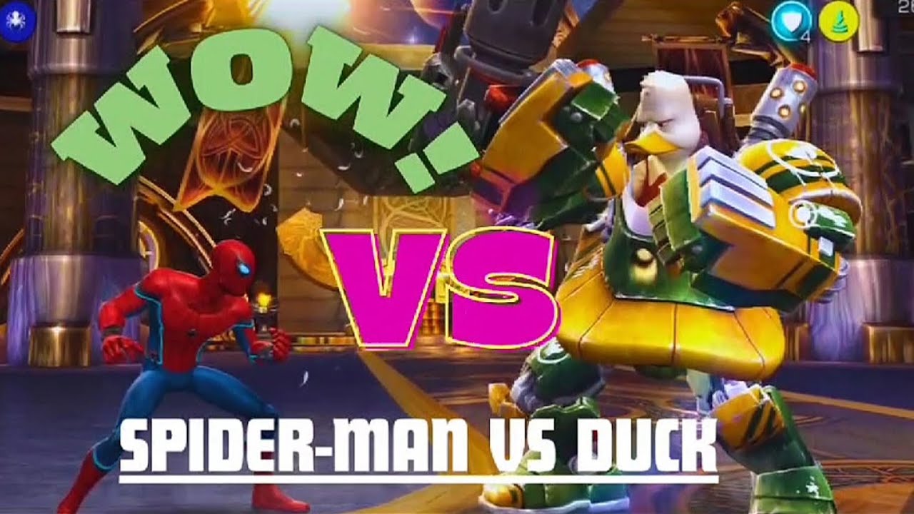 SPIDER-MAN FIGHT DUCK AVENGERS CARTOON CHARACTER MARVEL MOVIES SPIDER ...