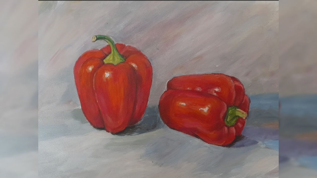 How To Paint Capsicum | Easy Painting for beginners | Easy Painting ...