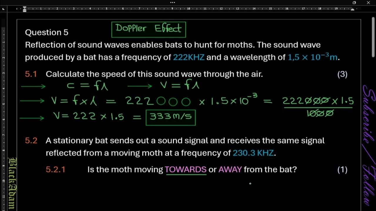 Doppler Effect problem, how to solve reflection of sound waves enabling ...