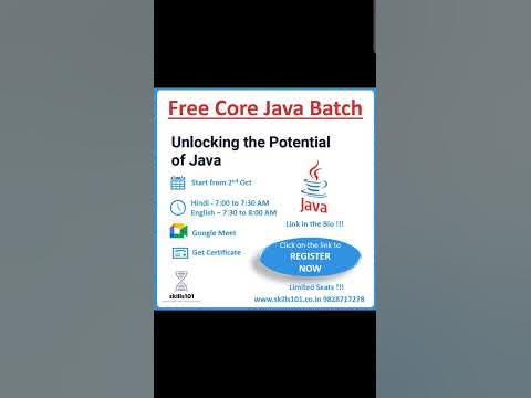 Free Core Java Registration : https://forms.gle/ivTtQmi4KdMiijTx9 - YouTube