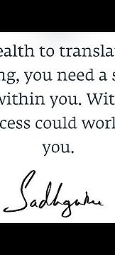 For wealth to translate into wellbeing, you need a spiritual element within you - Sadhguru - YouTube