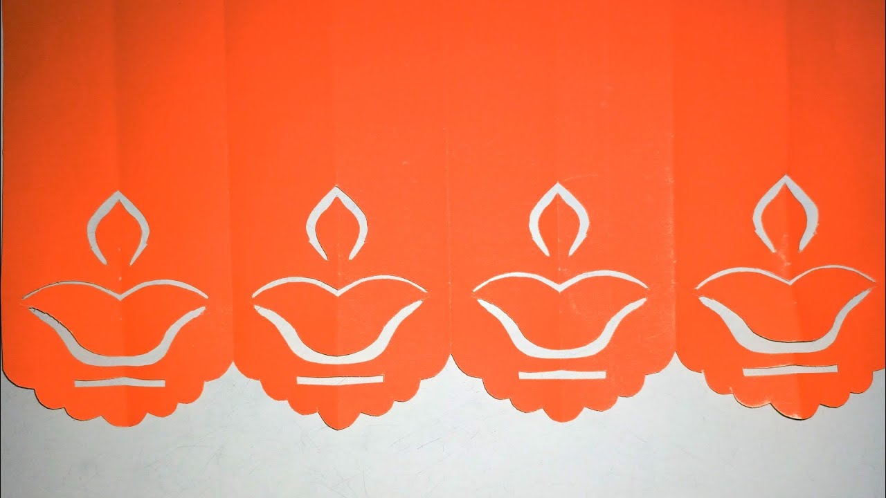 Simple & Beautiful Diya Paper Cutting Design for Diwali 2024 - YouTube