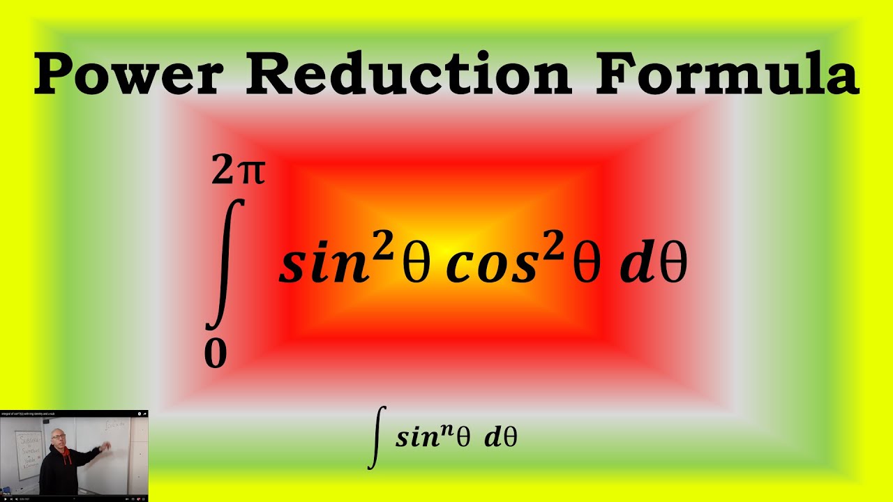 Integration Using The Power Reduction Formula For Sin YouTube