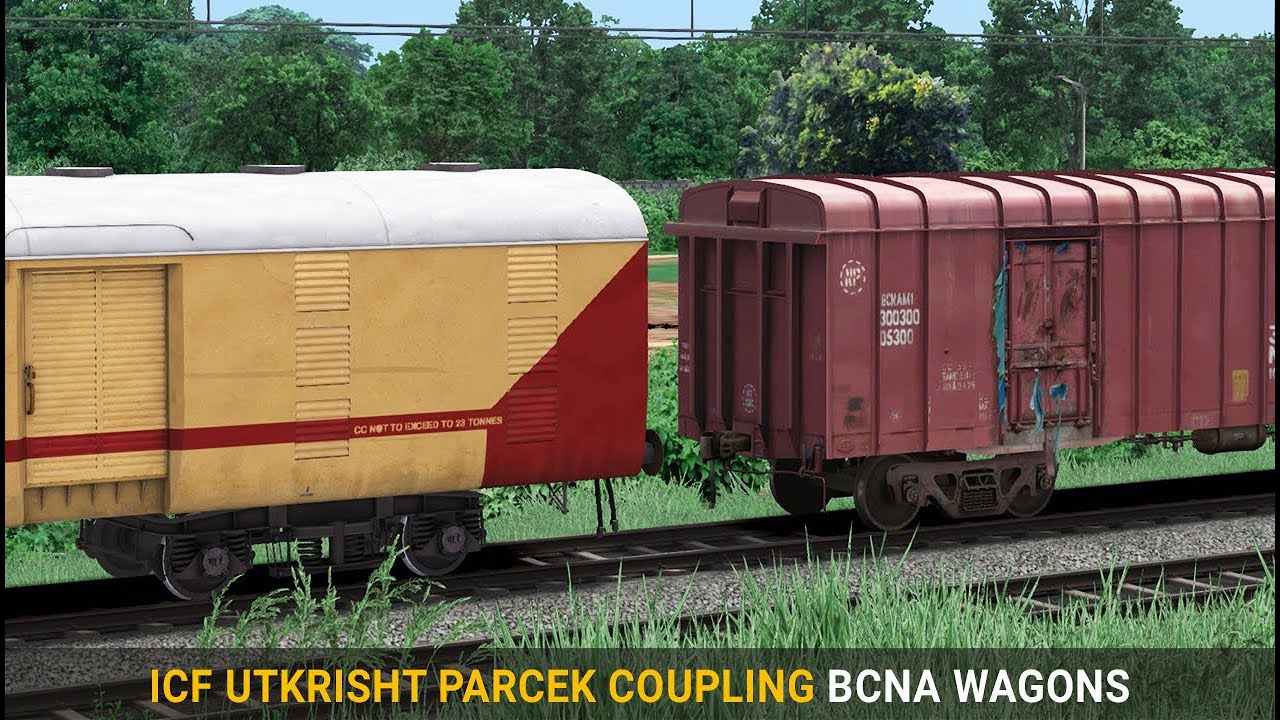 ICF Utkrisht Parcel Coupling on BCNA Wagons | Train Simulator | Goods ...