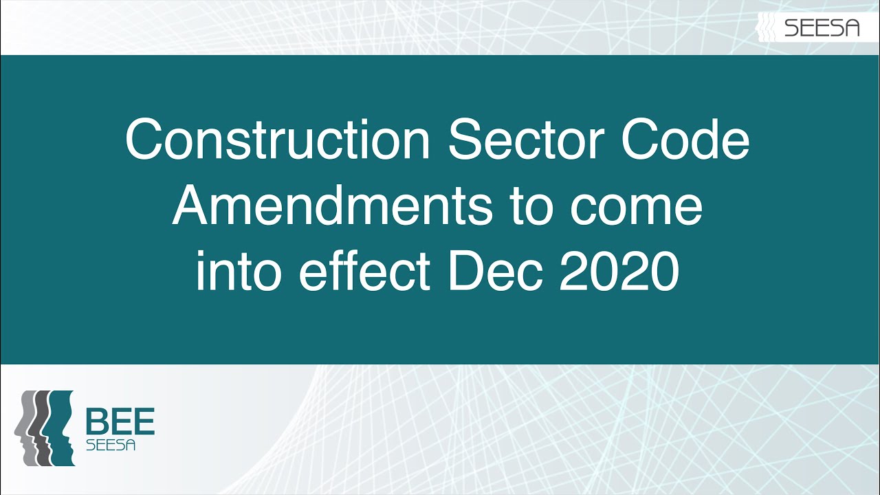 Construction Sector Code Amendments to come into effect December 2020 - YouTube