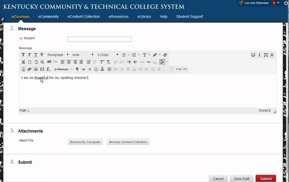 Spellcheck in Blackboard - YouTube
