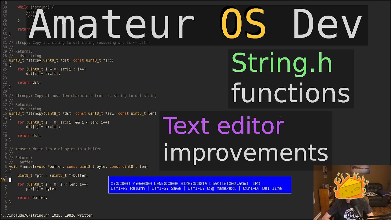 Some LibC String h Functions And Editor Improvements Amateur OS Dev Some LibC String h Functions And Editor Improvements Amateur OS Dev