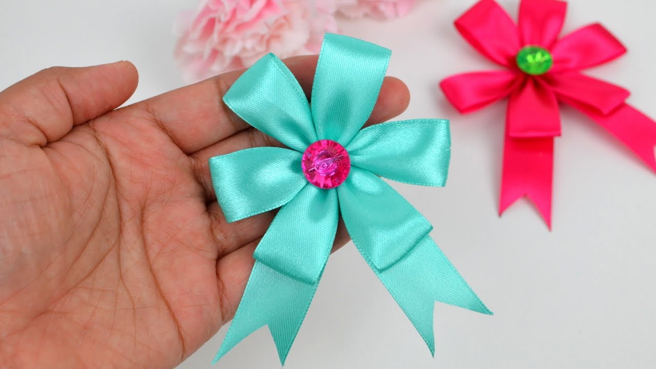 [DIY] How to make satin Ribbon Flower | DIY satin ribbon rose | 🌺🌺 ...