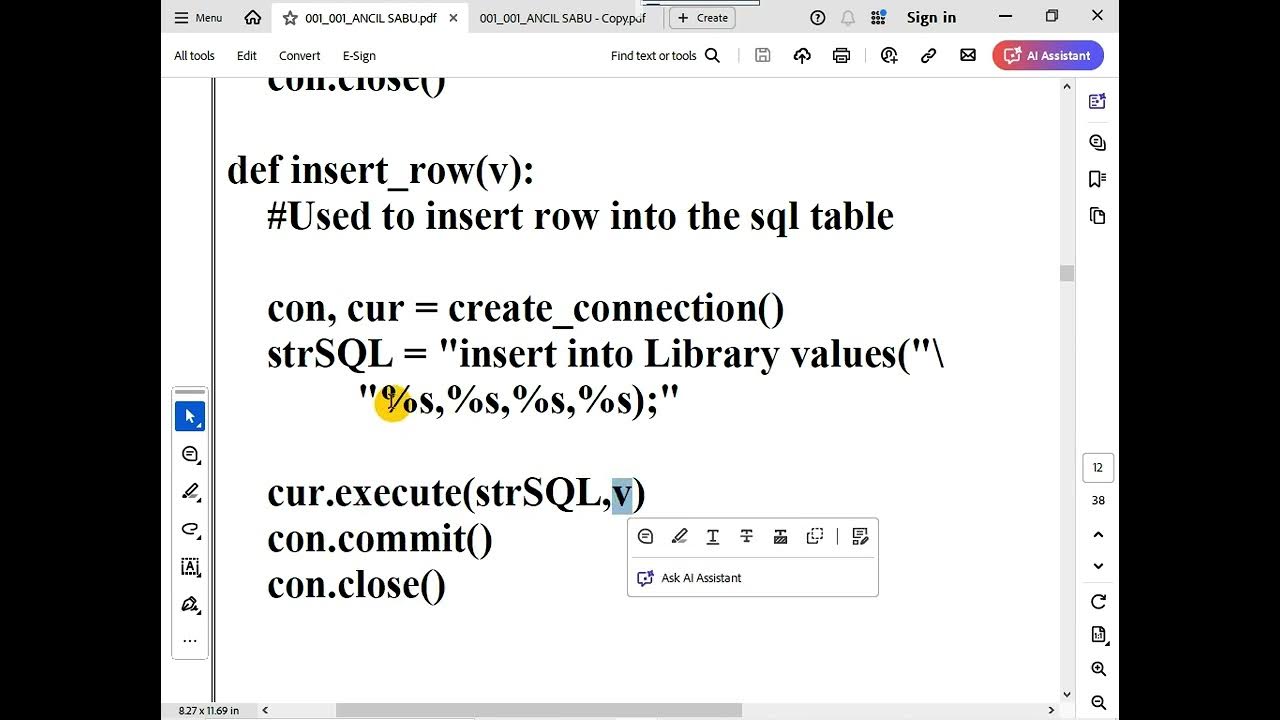 Class XII Project insert_row() the updated version of the function ...