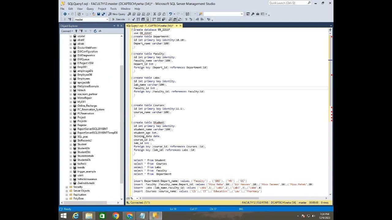 create database & table in sql - YouTube