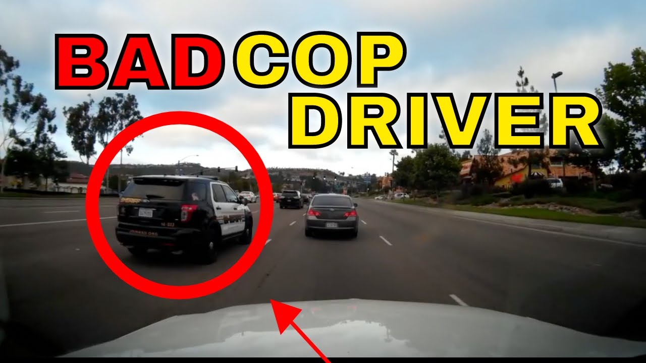 Bad Cop Driver on Highway - Hit and Run, Instant Karma, Brake check ...