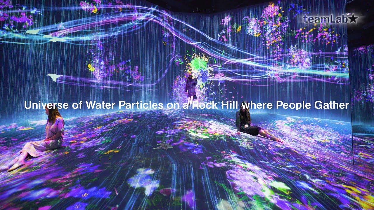 Universe of Water Particles on a Rock Hill where People Gather - YouTube