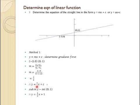 3 7 Functions Determining eqn of linear function both methods - YouTube
