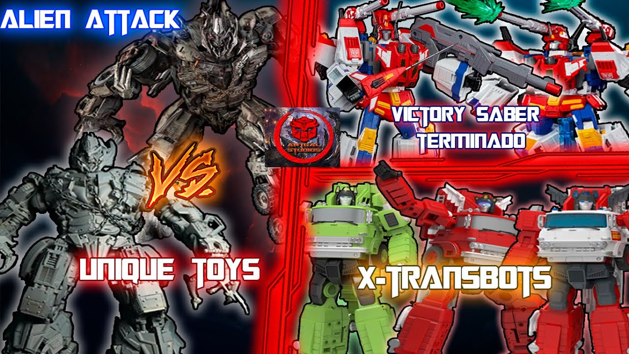 MEGATRON TF3 UNIQUE TOYS Y ALIEN ATTACK, VICTORY SABER TERMINADO, X ...