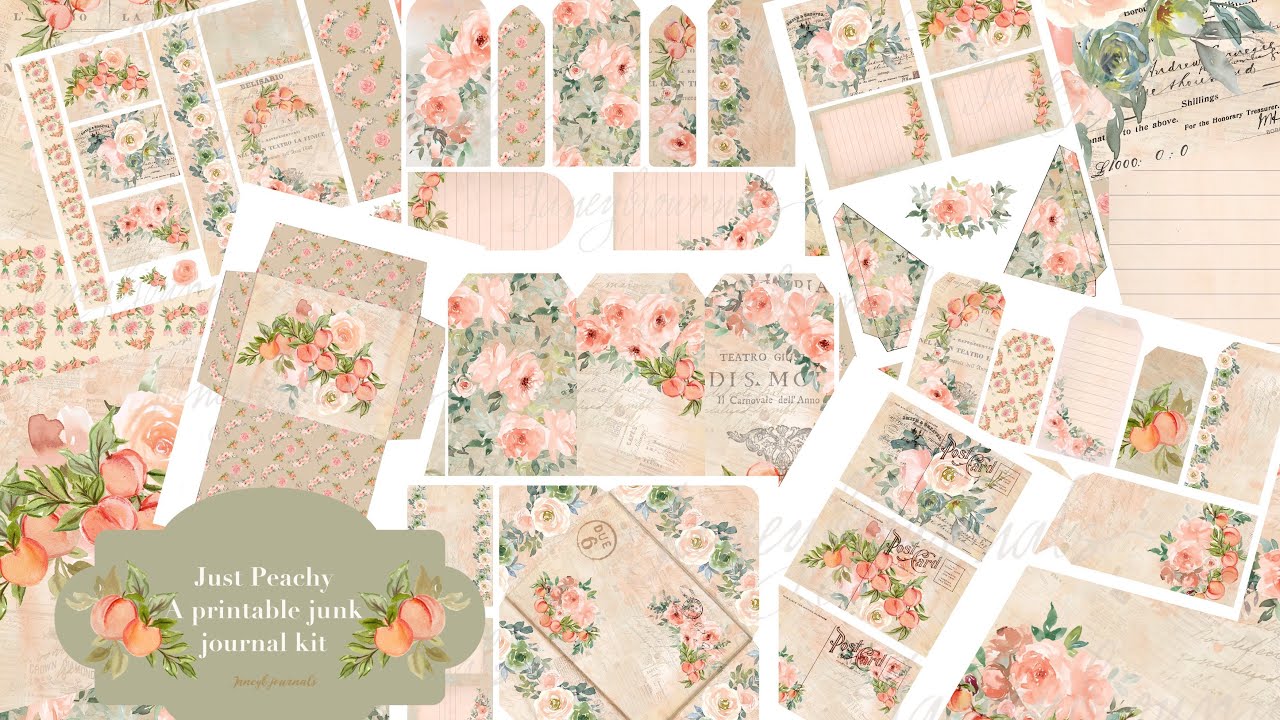 Just Peachy, a printable junk journal kit - YouTube