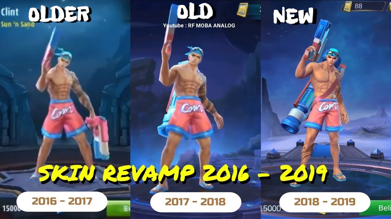 Mobile Legends Hero SKin Evolution and Revamp from 2016 to 2019 - YouTube