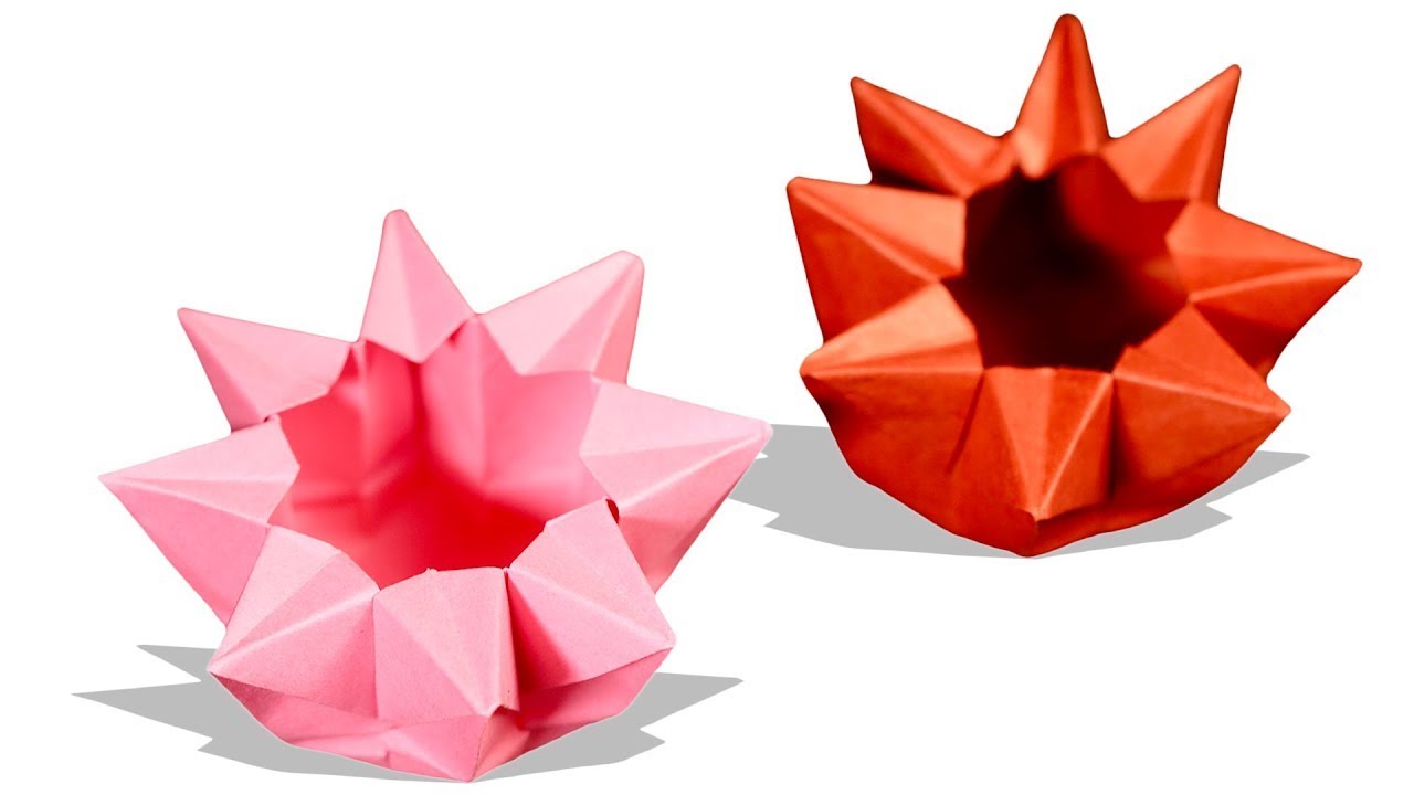 Learn How to Make a Paper Flower Bowl At Home | Origami Star Dish ...