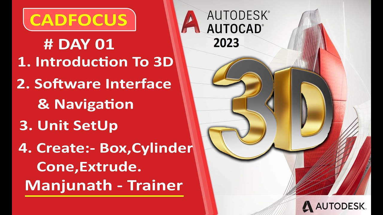 Autocad 3D Day01 For Beginners | Introduction | Project unit setup ...