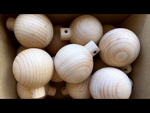 How to make a wooden balls for a Christmas tree. DIY - YouTube