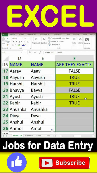 TRUE AND FALSE DATA FINDE IN EXCEL #shorts #Excel #viral #exceltips #excel #exceltricks # ...