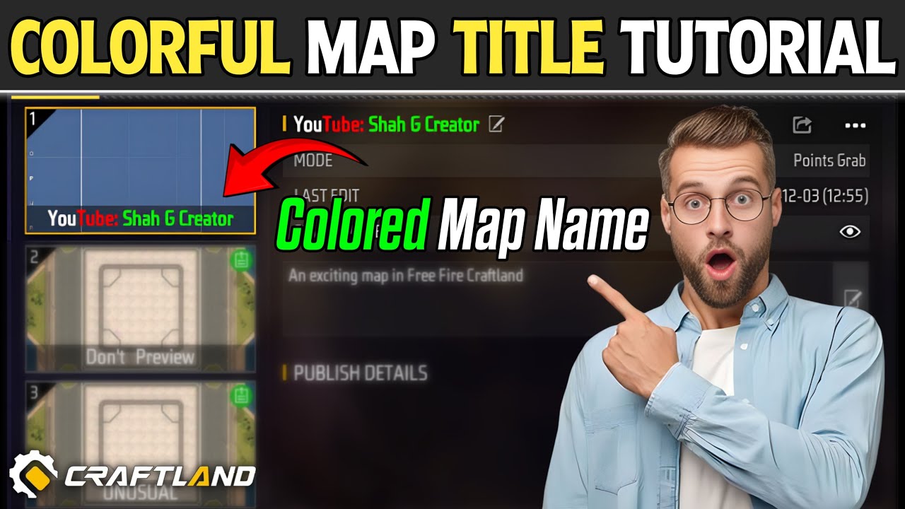 Colorful Craftland Map Title Tutorial | Shah G Creator | Free Fire Craftland Map Code | Hex ...