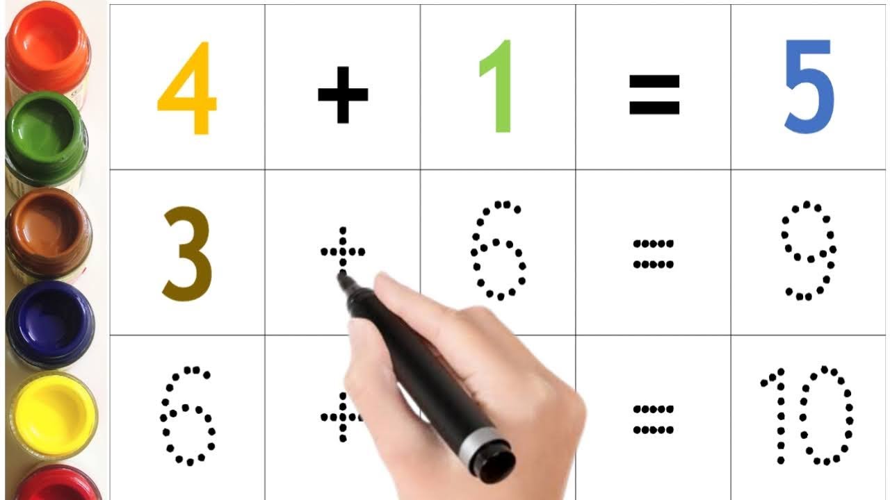 Counting Numbers with doing additions for kids using gems| write and ...