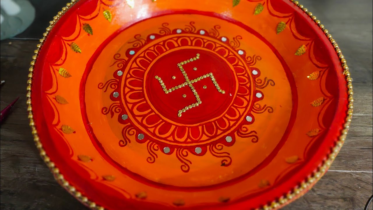 kathoti decor || pooja thali decor || wooden pleat decor for rajasthani ...