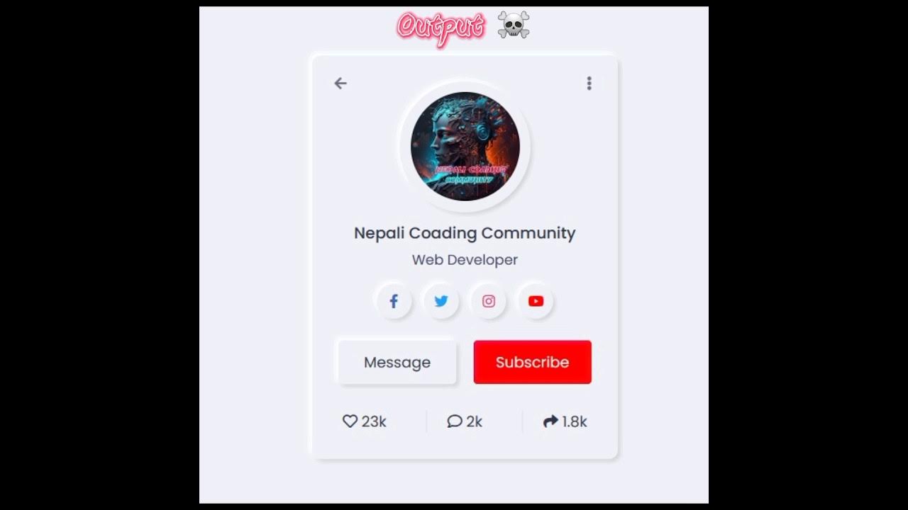 Neumorphism Profile Card Design😱 #ytshorts #shorts #html #css - YouTube
