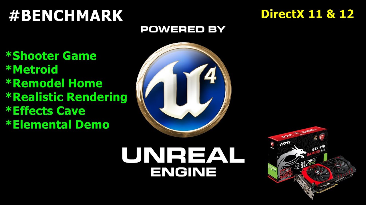 🌟 [BENCHMARK] UNREAL Engine 4 com a GTX 970 (1080p / DX11 / DX12) - YouTube