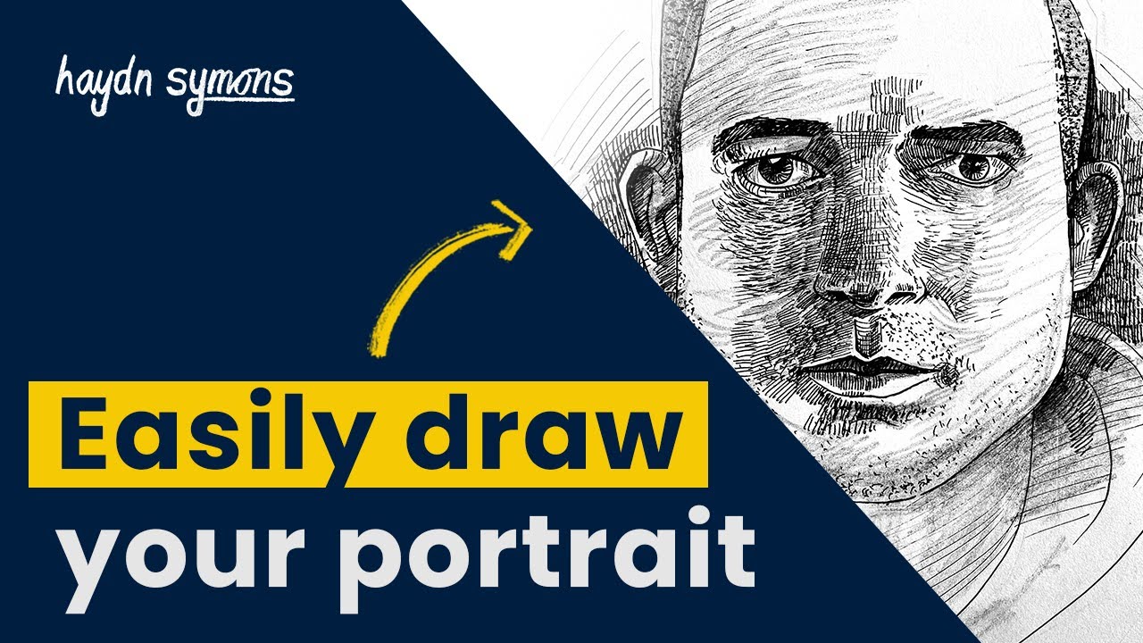 How To Draw A Self Portrait Drawing - Step-By-Step Sketching Tutorial - YouTube