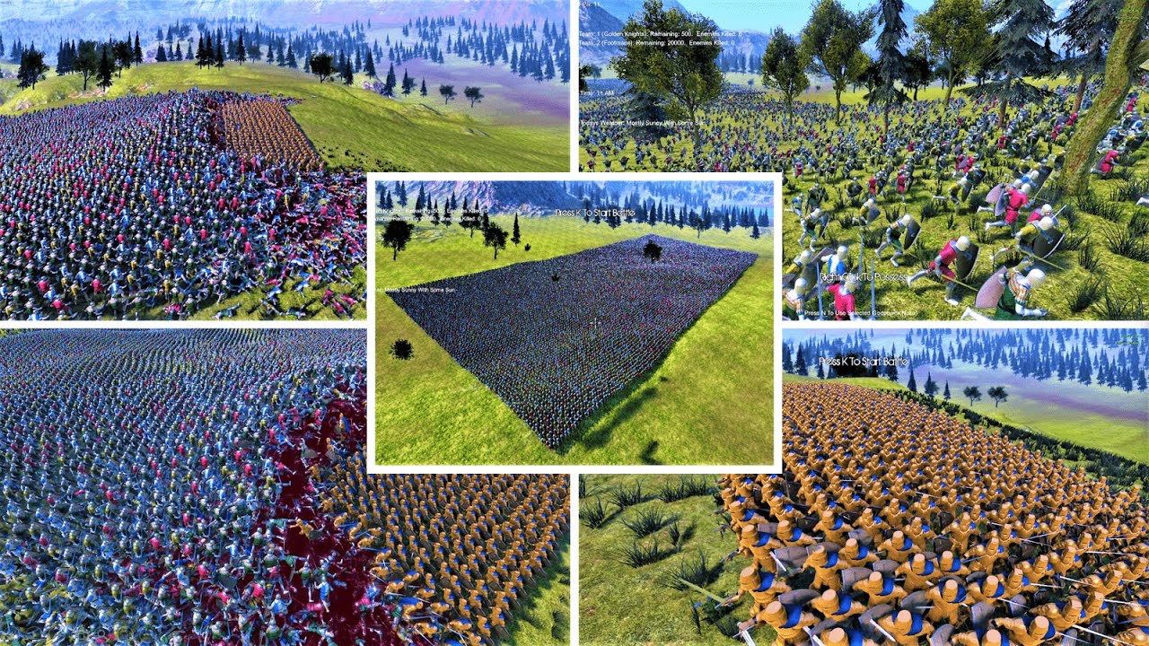 500 Golden Knights Defense Mode Vs 20,000 Medieval Footman Soldiers ...
