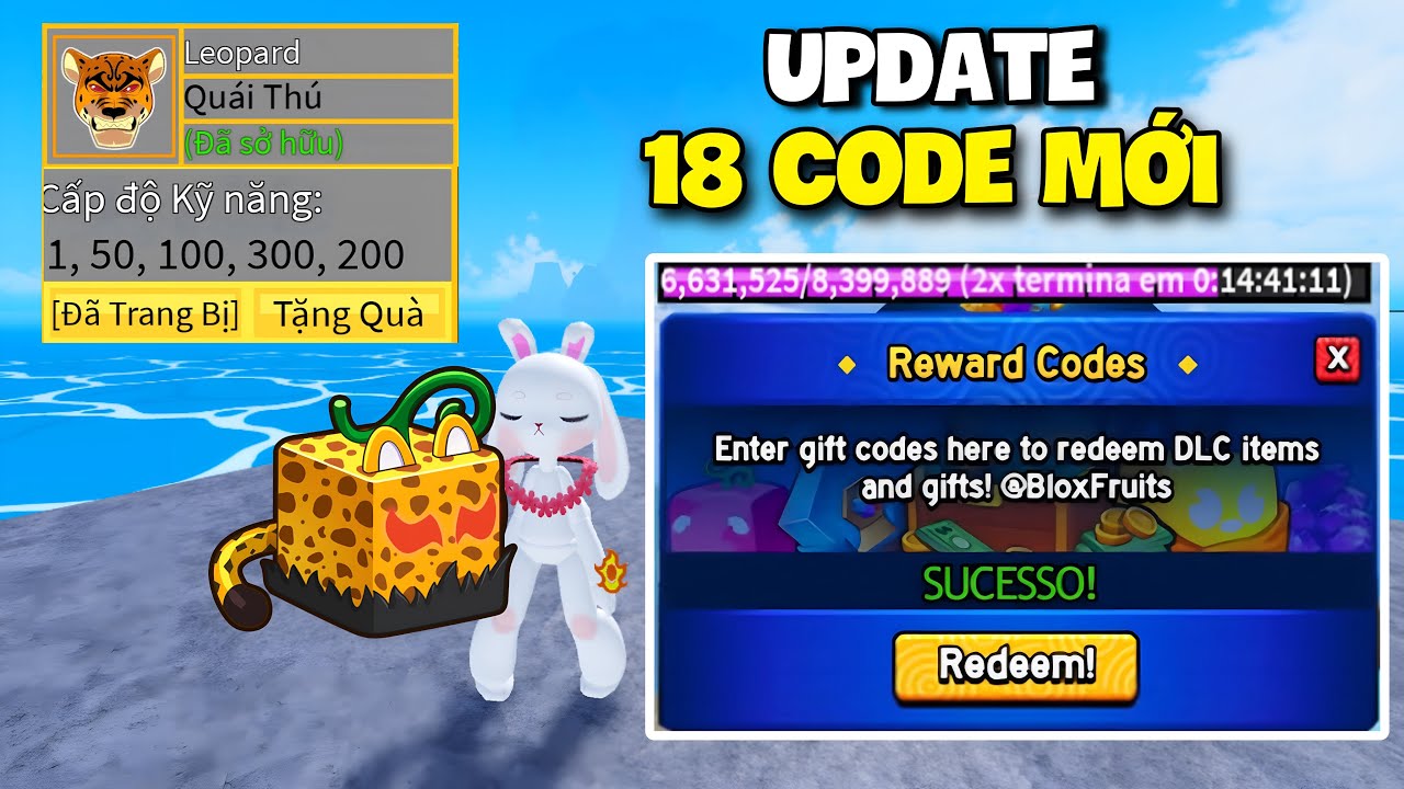 Roblox | Update 18 Code Blox Fruit X2 EXP Mới Nhất Nhận Leopard Và ...