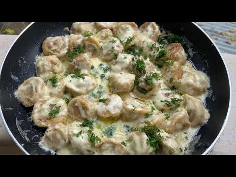 Вкусные ЖАРЕНЫЕ ПЕЛЬМЕНИ. Пельмени на сливочном масле со сметаной ...
