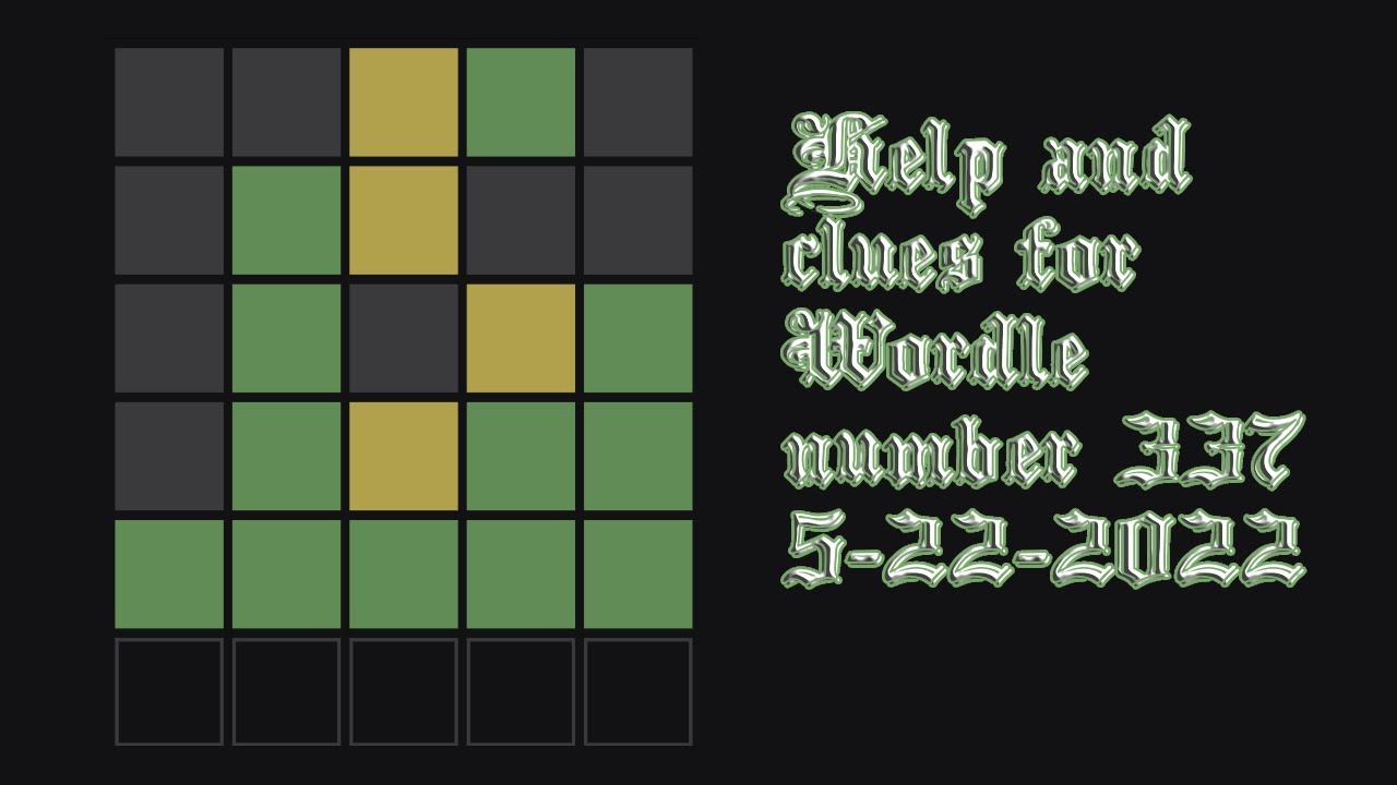 Wordle 337 Help/Clues - YouTube