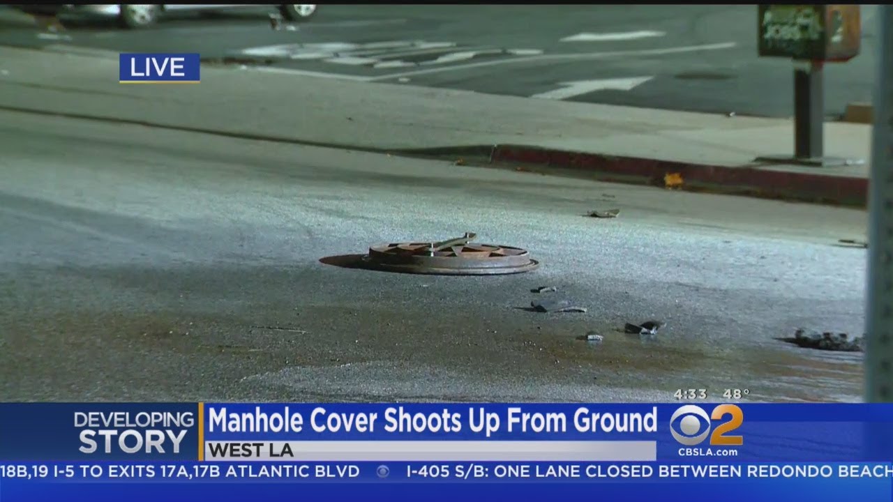 Explosion Blows Manhole Cover 40 Feet Away - YouTube
