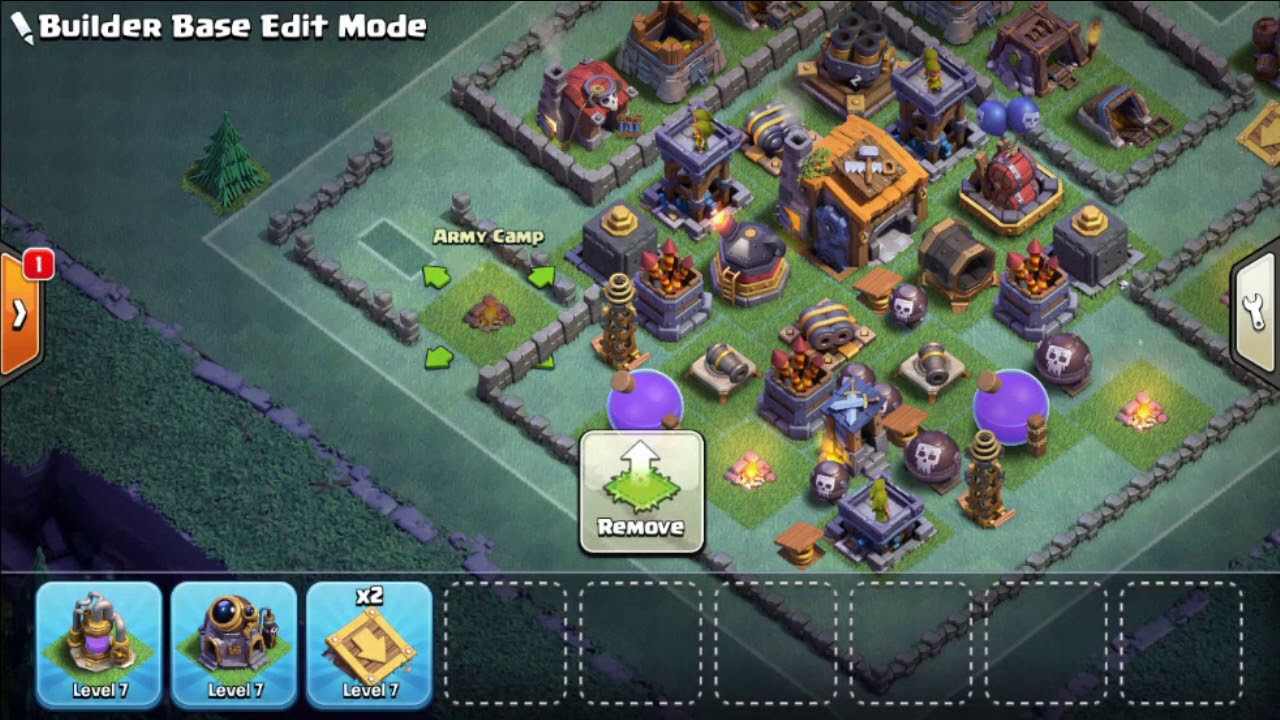 Clash Of Clans Builder Hall 7 Build with Defense Replays - YouTube