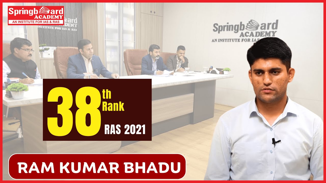 Mr. Ram Kumar Bhadu| RAS-2021 | Rank-38 | Test Series Student | Mock ...