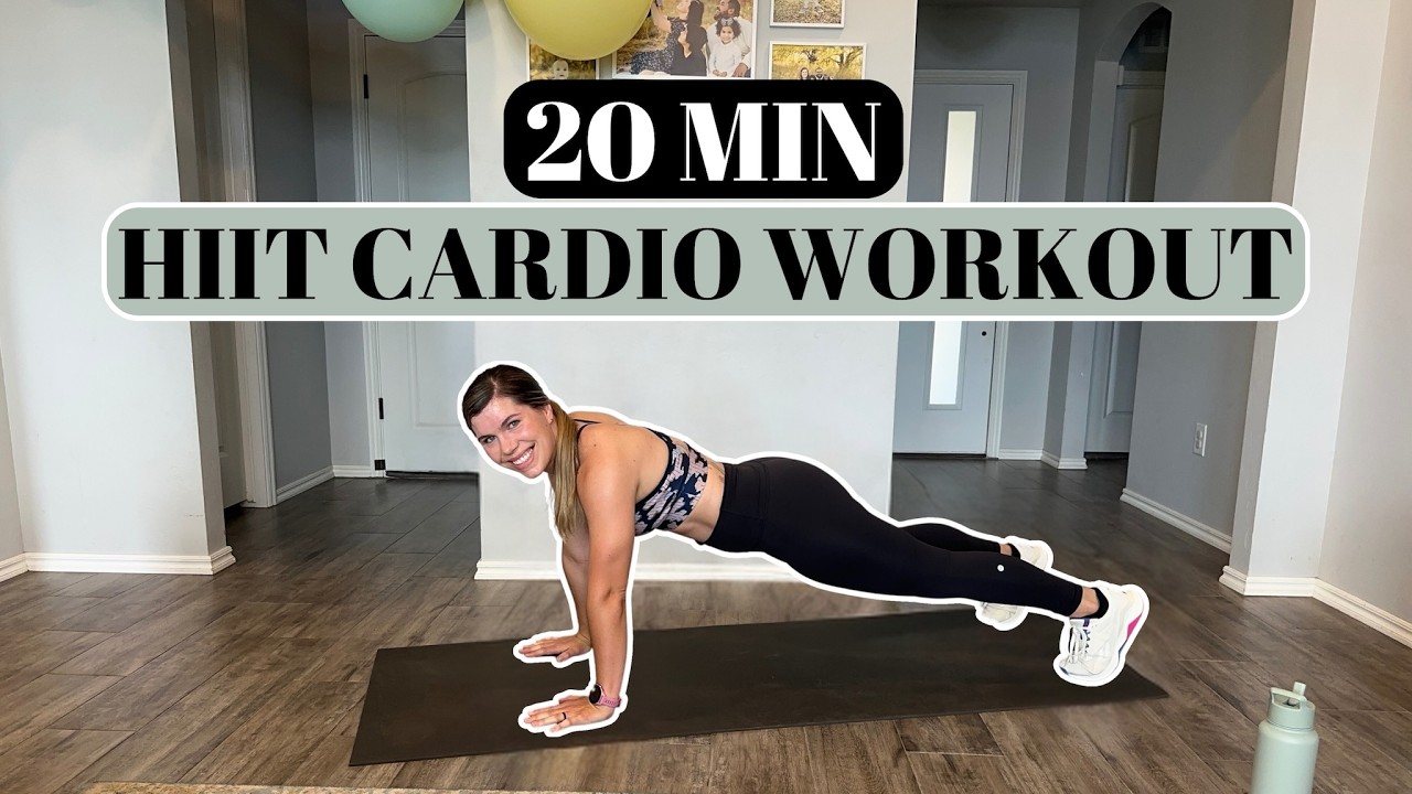 20 Min HIIT CARDIO WORKOUT AT HOME | NO EQUIPMENT (No repeating ...