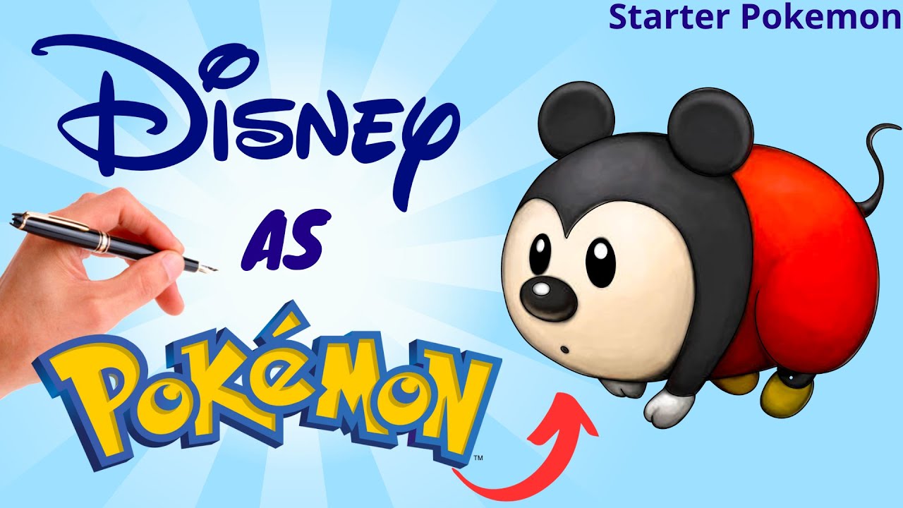 Drawing MICKEY as A EVOLVING POKEMON | Starter Pokemon | SUPER EASY ...