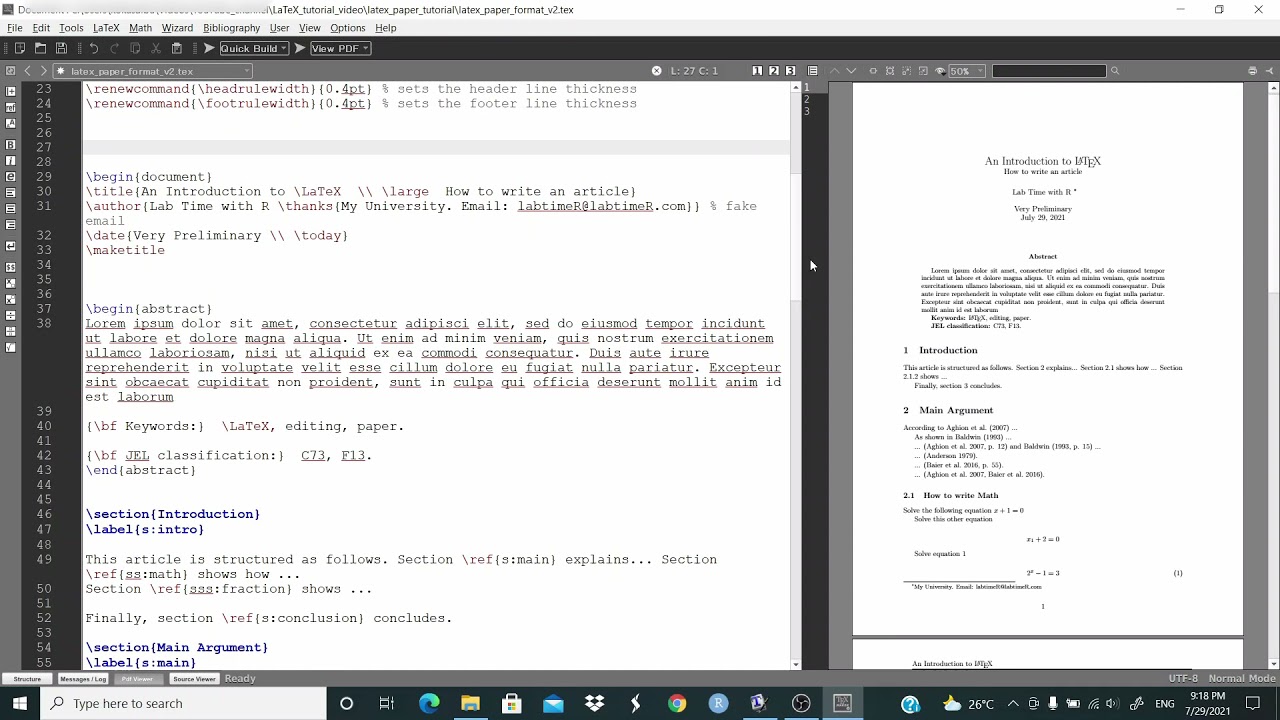 LaTeX: write an article in LaTeX | Texmaker || 02 - YouTube