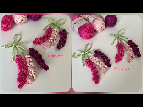 HARİKA❣️Lavanta Çiçeği Örgü Modeli Yapımı 🌺 Crochet Lavender Flower Pattern / ÇİÇEK ÖRGÜ MODELLERİ
