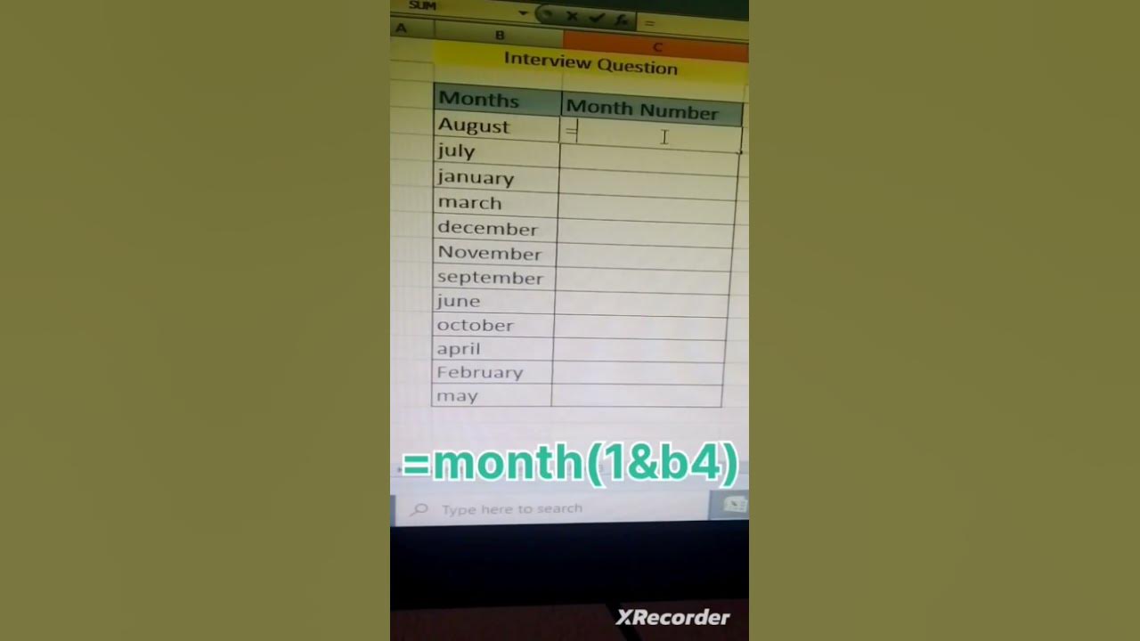 InteRview Question - Finding Month Number #excel #exceltutorial #shorts #exceltips #viral # ...