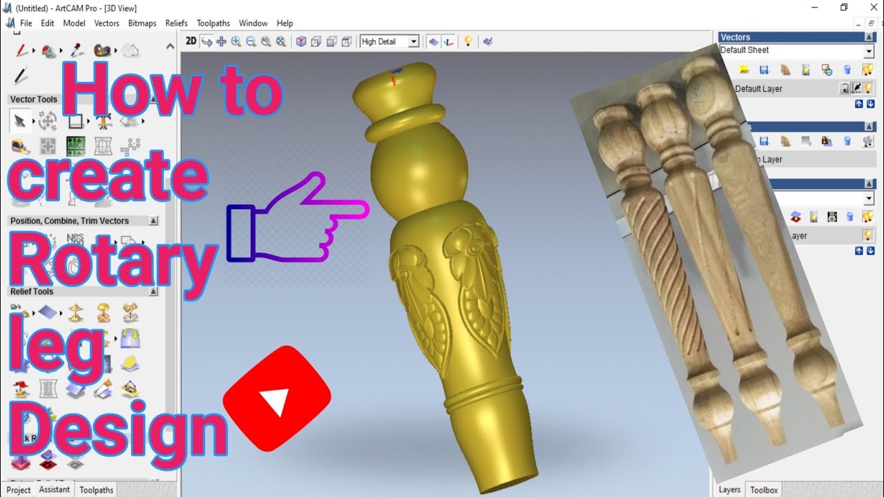 How to create rotary legs design 3d model - YouTube
