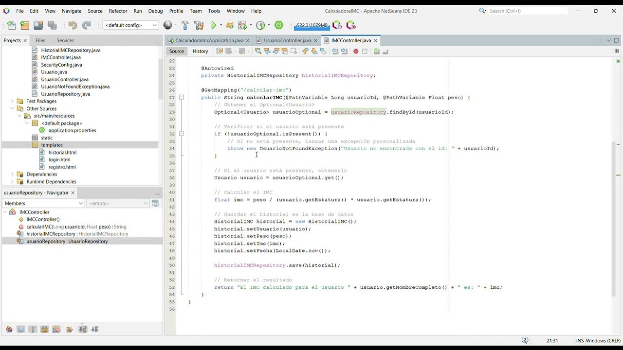 CalculadoraIMC Apache NetBeans IDE 23/Spring Boot/MySQL - YouTube