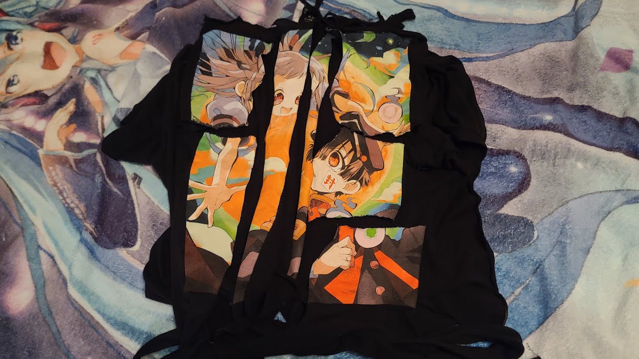Ripping up Hanako Kun anime poster shirt - YouTube