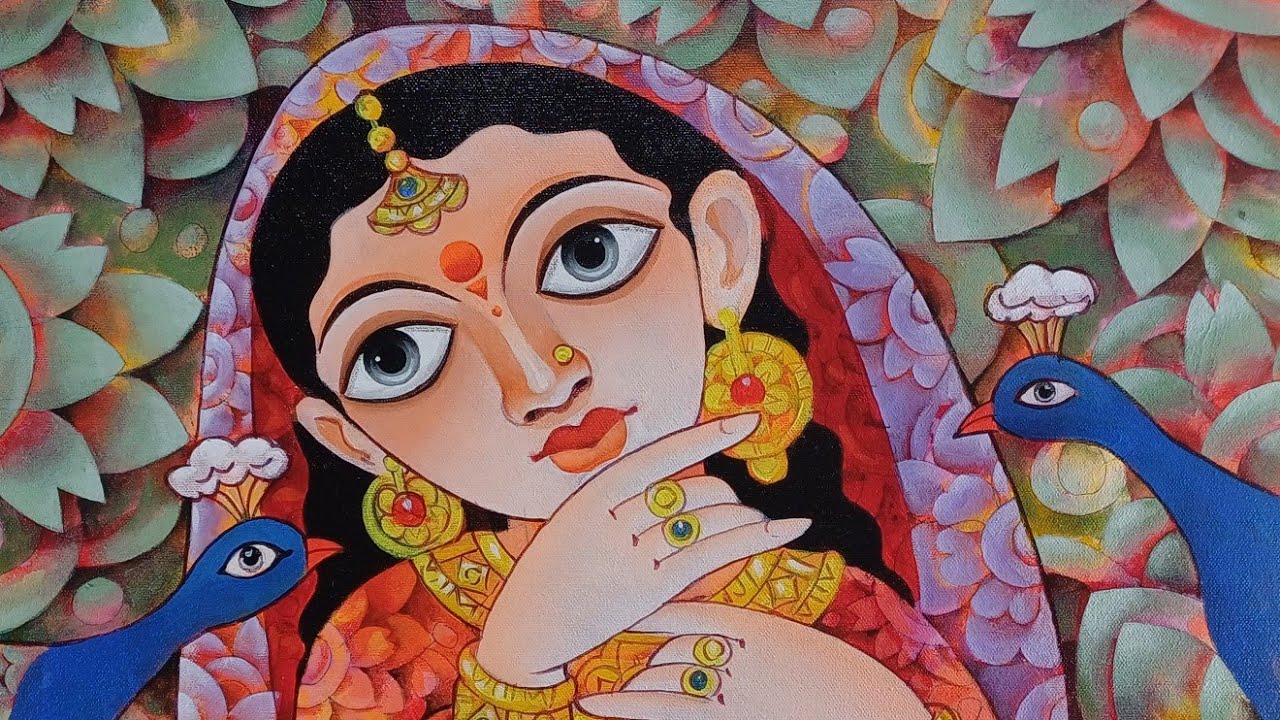Radha Painting On Canvas ll Radha Rani Painting Watercolor ...