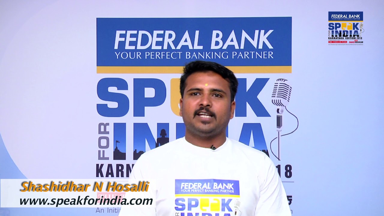 Shashidhar N Hosalli - Speak for India Karnataka edition 2018 Top 26 ...