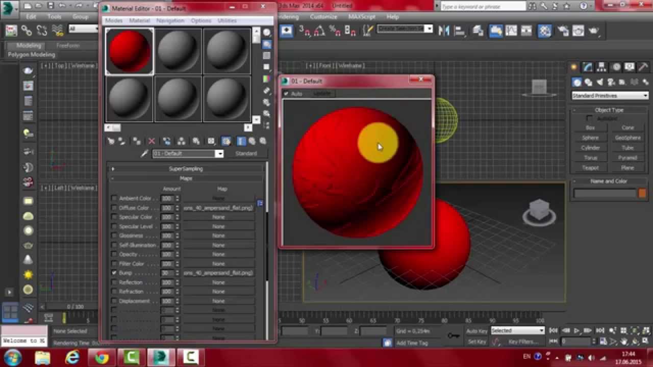 3ds max 2014 tutorials for beginner - 5 - material Editor . part (1/2 ...
