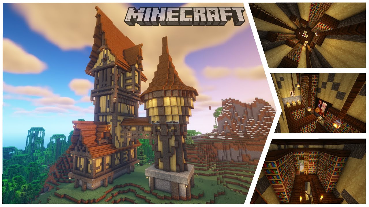 MEDIEVAL LIBRARY IN MINECRAFT!!! - Extreme Builder - Tutorial｜How to ...
